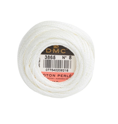 DMC Perle 8 thread- 3865 Winter White – Scribbly Gum Quilt Co